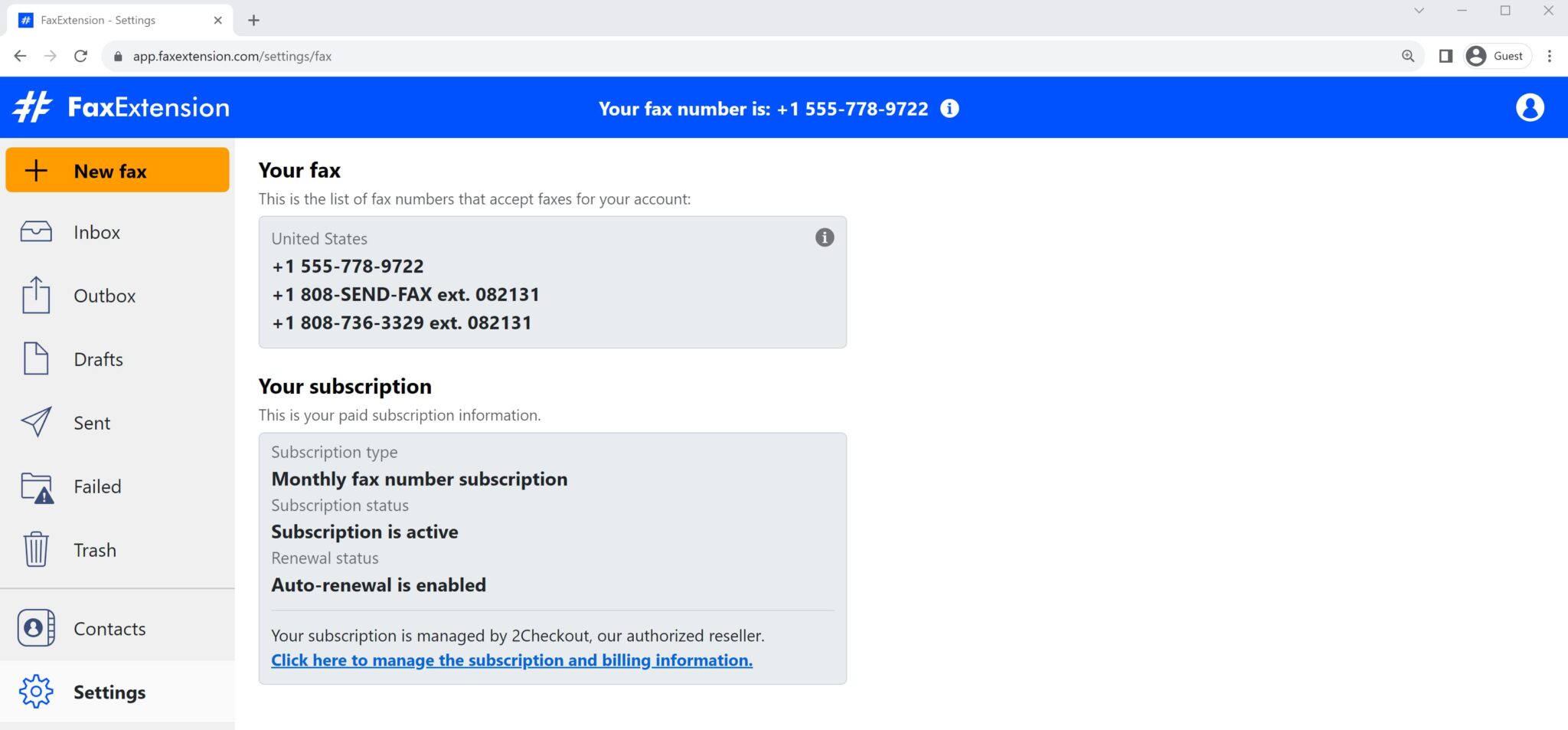 Porting Fax Number to FaxExtension